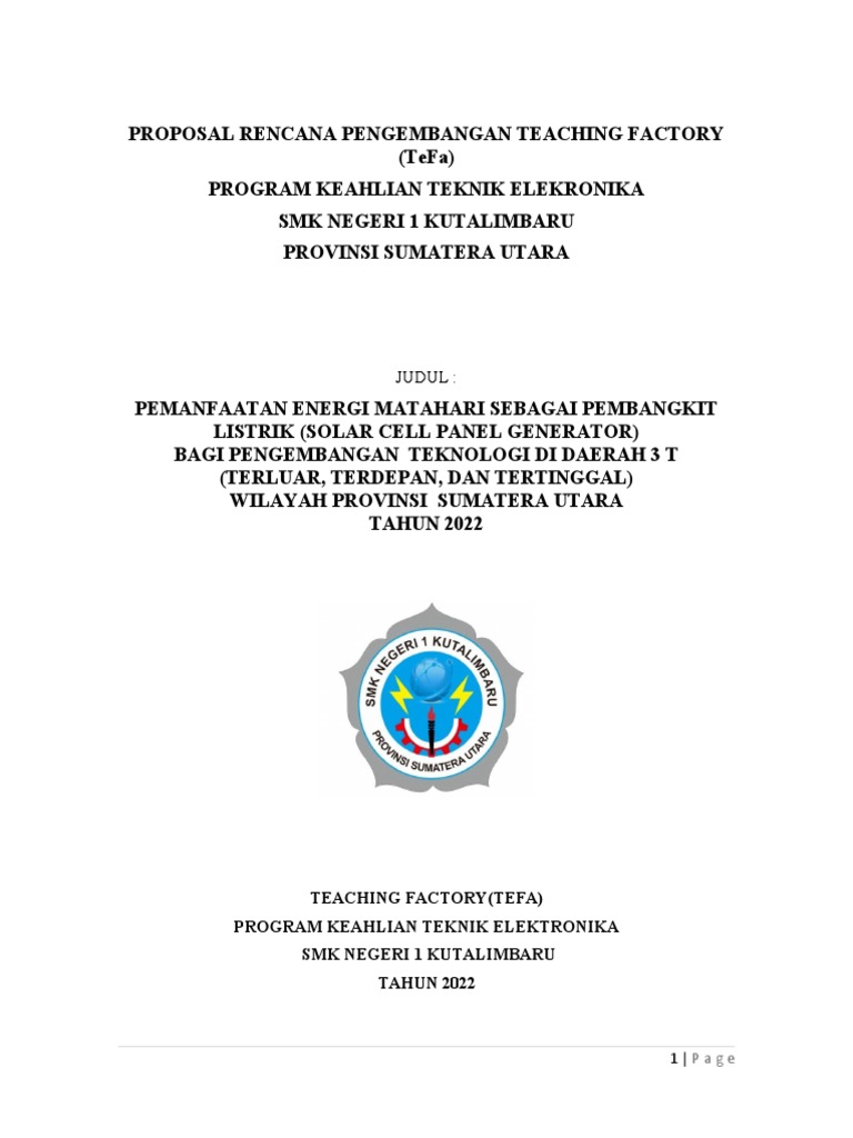 Proposal Rencana Pengembangan Tefa Tahun 2022 | PDF | Teknologi & Rekayasa