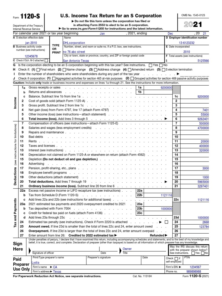 1120S case study | PDF | Dividend | Equity (Finance)