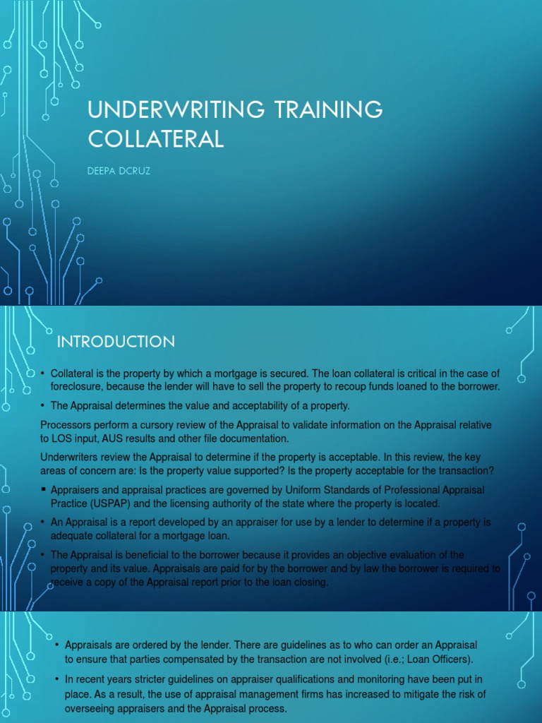 Underwriting Training - Collateral | PDF | Real Estate Appraisal ...