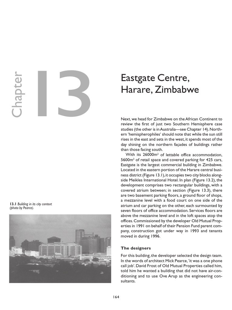 Eastgate Centre: Sustainable Design in Harare | PDF | Chimney | Concrete