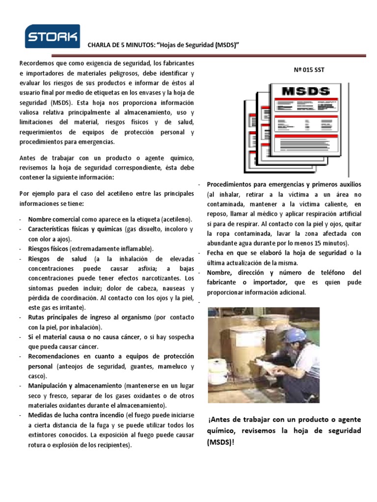 Importancia de las Hojas de Seguridad MSDS | PDF | Primeros auxilios ...