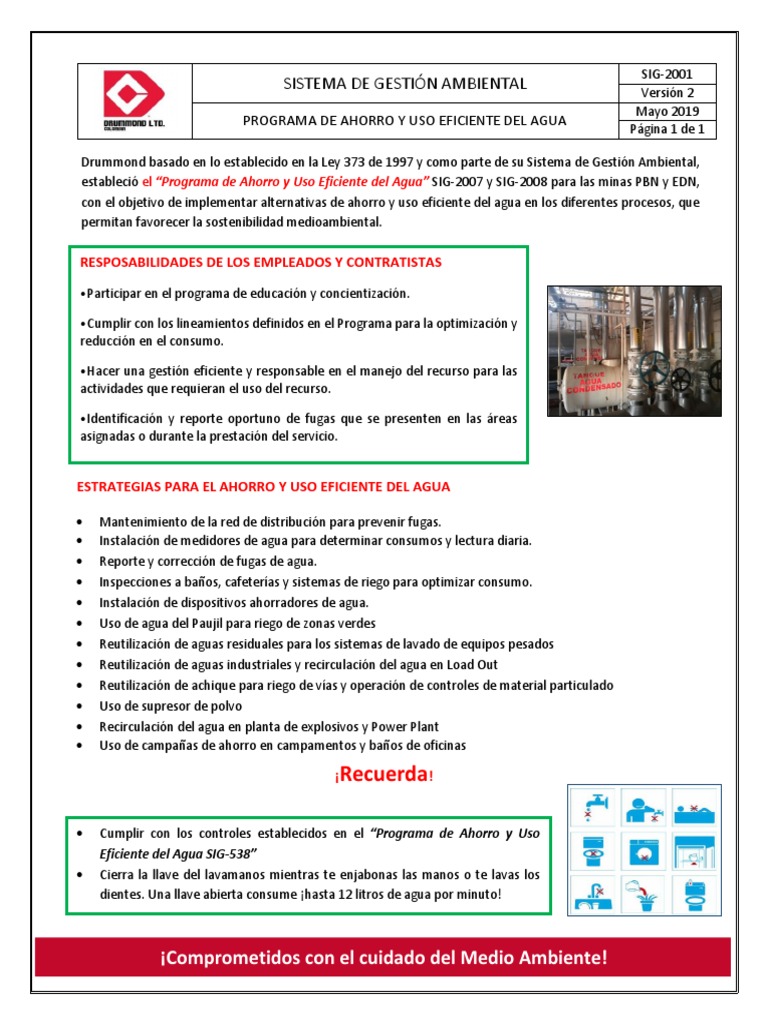 Programa de Ahorro y Uso Eficiente Del Agua y Manejo de Residuos Solidos | PDF | Residuos | Agua