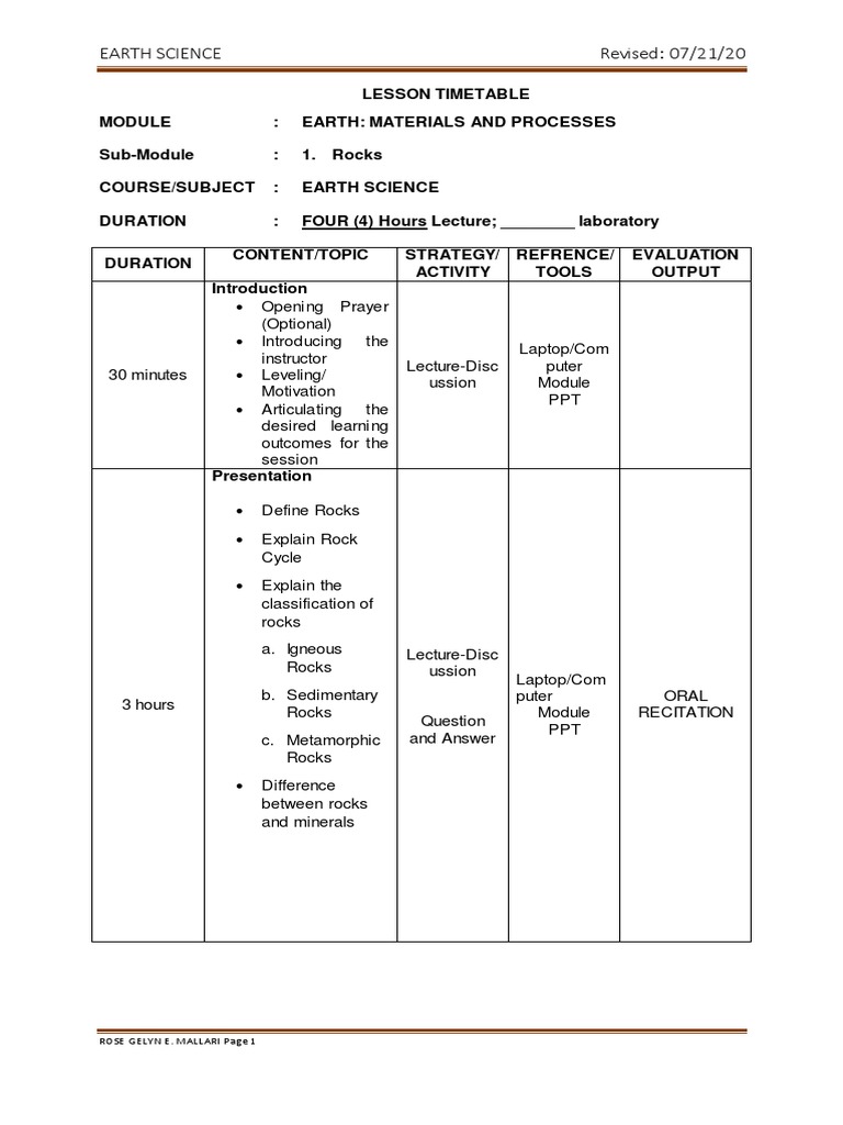 Earsci Module 9 | PDF | Rock (Geology) | Sedimentary Rock