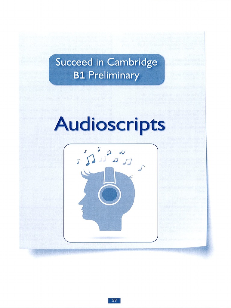 8 Practice Tests Succeed in B1 Preliminary 2020 - Script | PDF