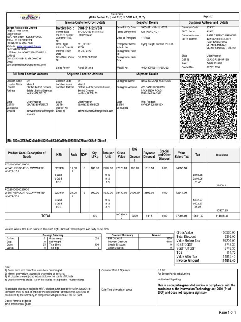 Tax Invoice Generator | PDF | Invoice | Receipt