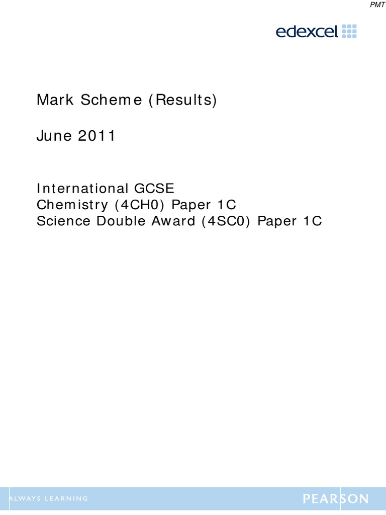 June 2011 Ms Paper 1c Edexcel Chemistry Igcse Pdf Ion Hydroxide