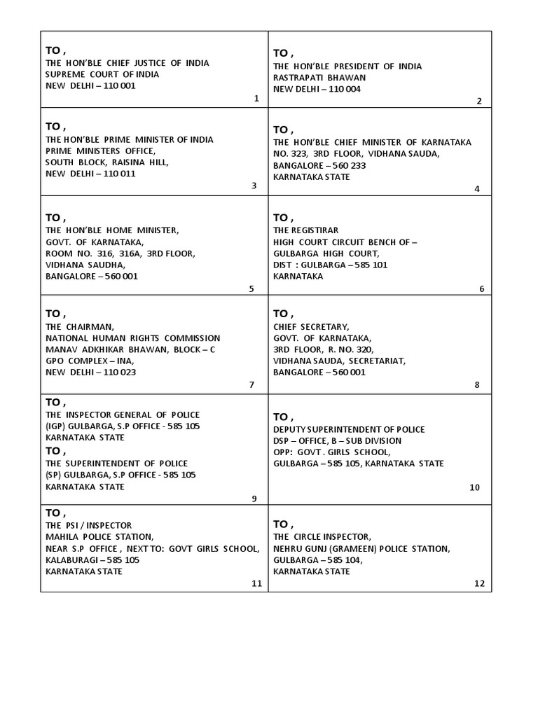 Addresses | Download Free PDF | National Security | Government Of India