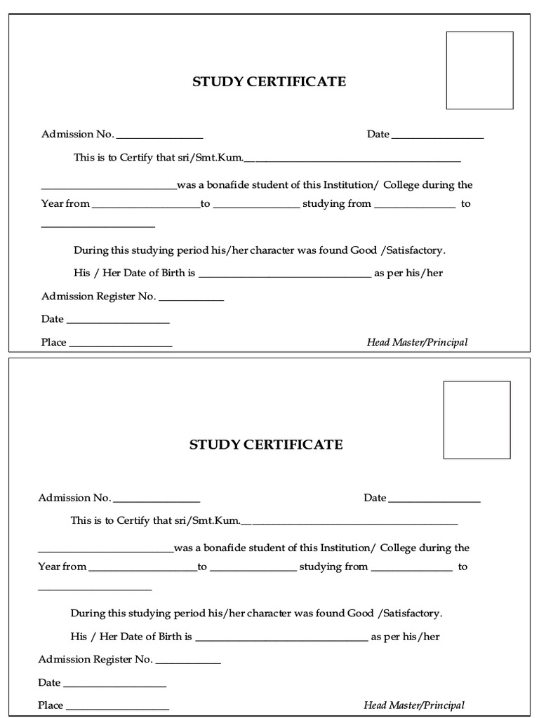 Study Certificate Template | PDF