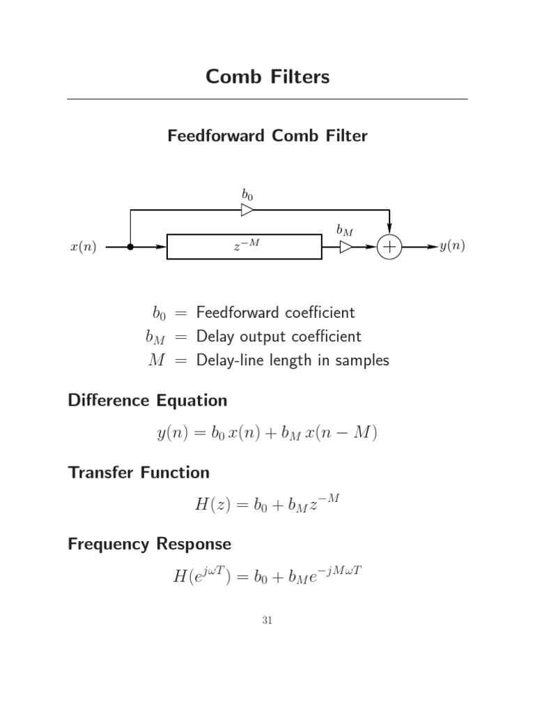 All Pass Comb Filters | PDF | Decibel | Discrete Fourier Transform