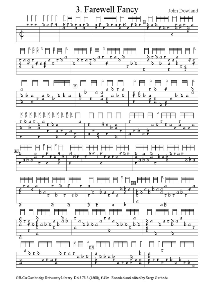 Dowland's Farewell Fancy Sheet Music | PDF