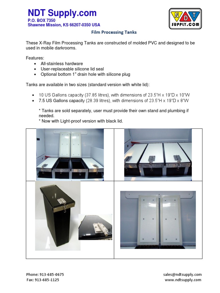 X-Ray Film Processing Tanks for NDT | PDF