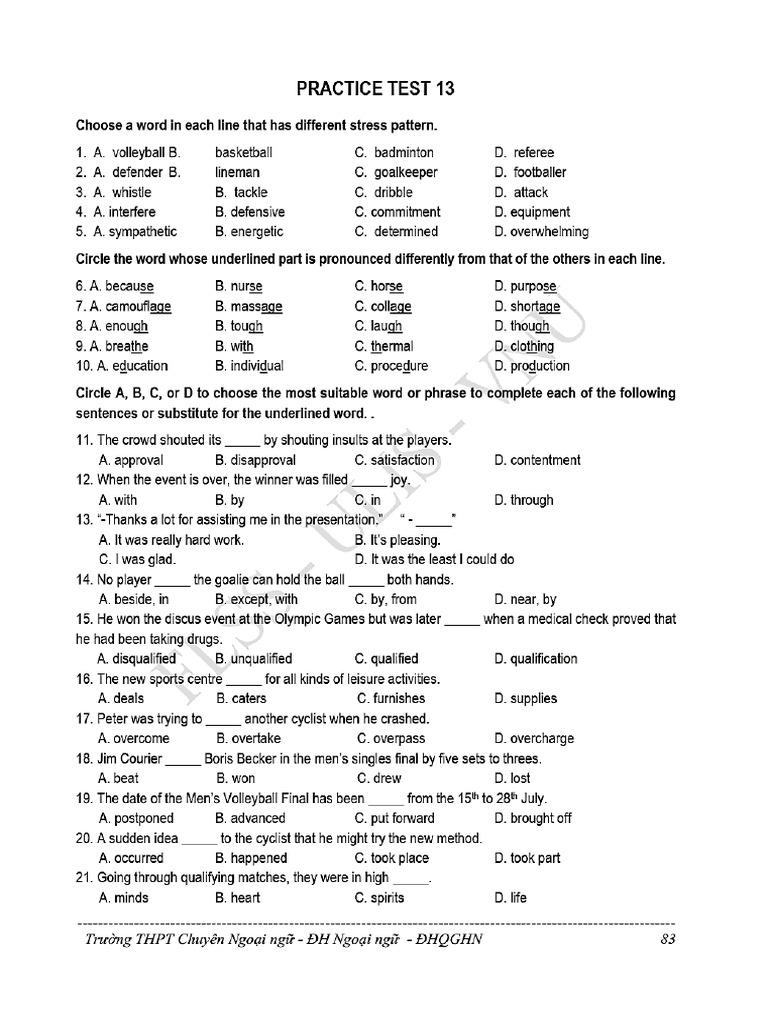 Practice Test 13 | PDF