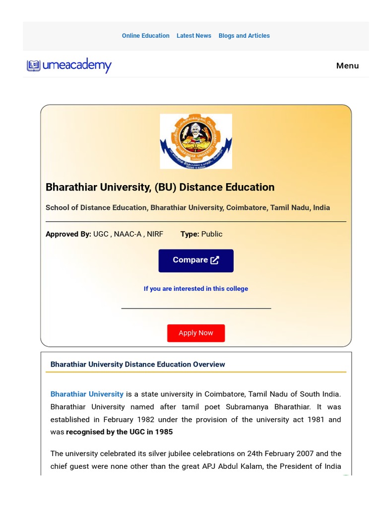 Bharathiar University Courses and Fees | PDF | Economies | Business