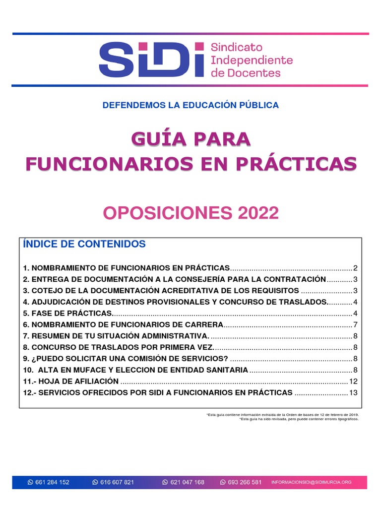 Guia Funcionarios en Practicas 2022 Final | PDF | Seguro | Evaluación
