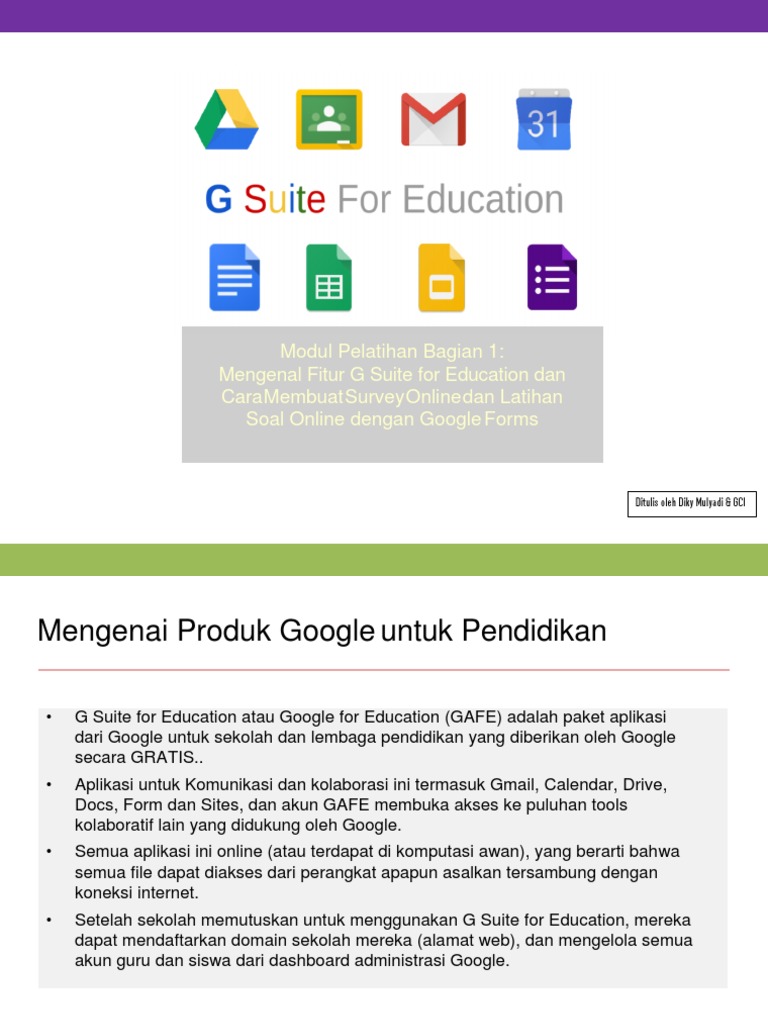 Modul Dasar Dasar G Suites For Education GENERASI CERDAS INDONESIA 2 | PDF