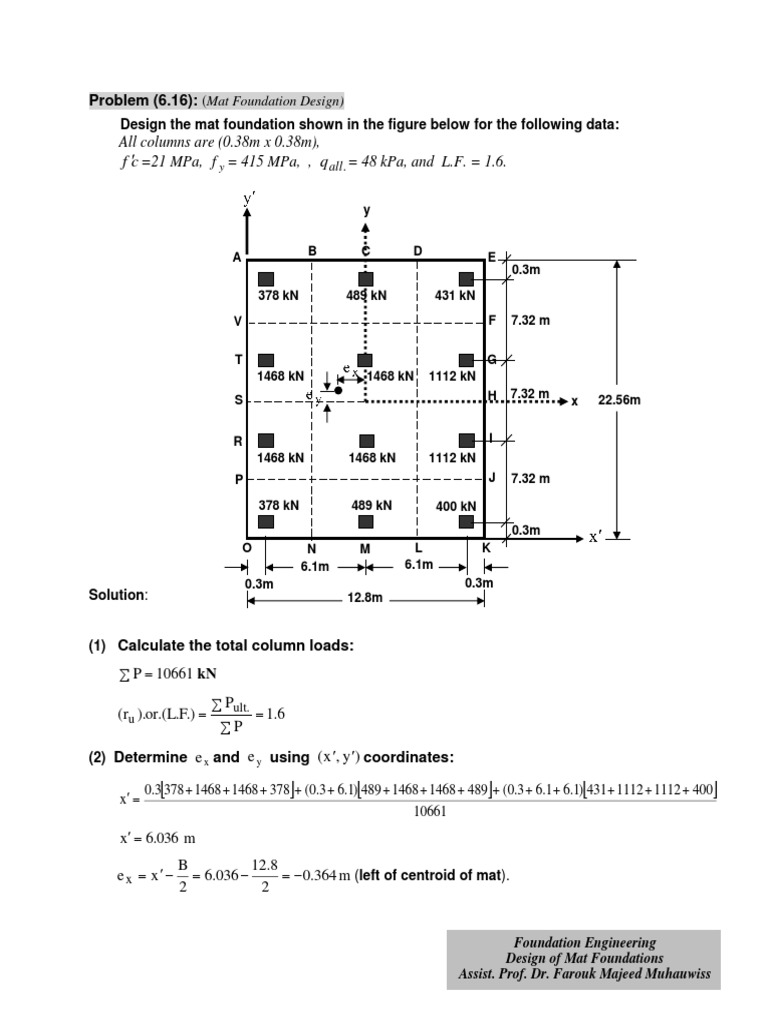 Mat Foundation Design Calculation | PDF | Continuum Mechanics | Applied ...