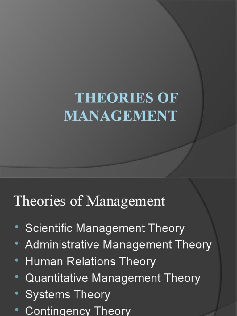 Theories of Management | PDF | Business | Psychological Concepts