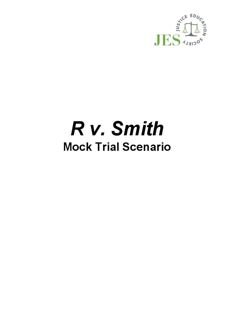 Mock Trial Script - R. v. Smith S. 162.1 | PDF | Witness | Mens Rea