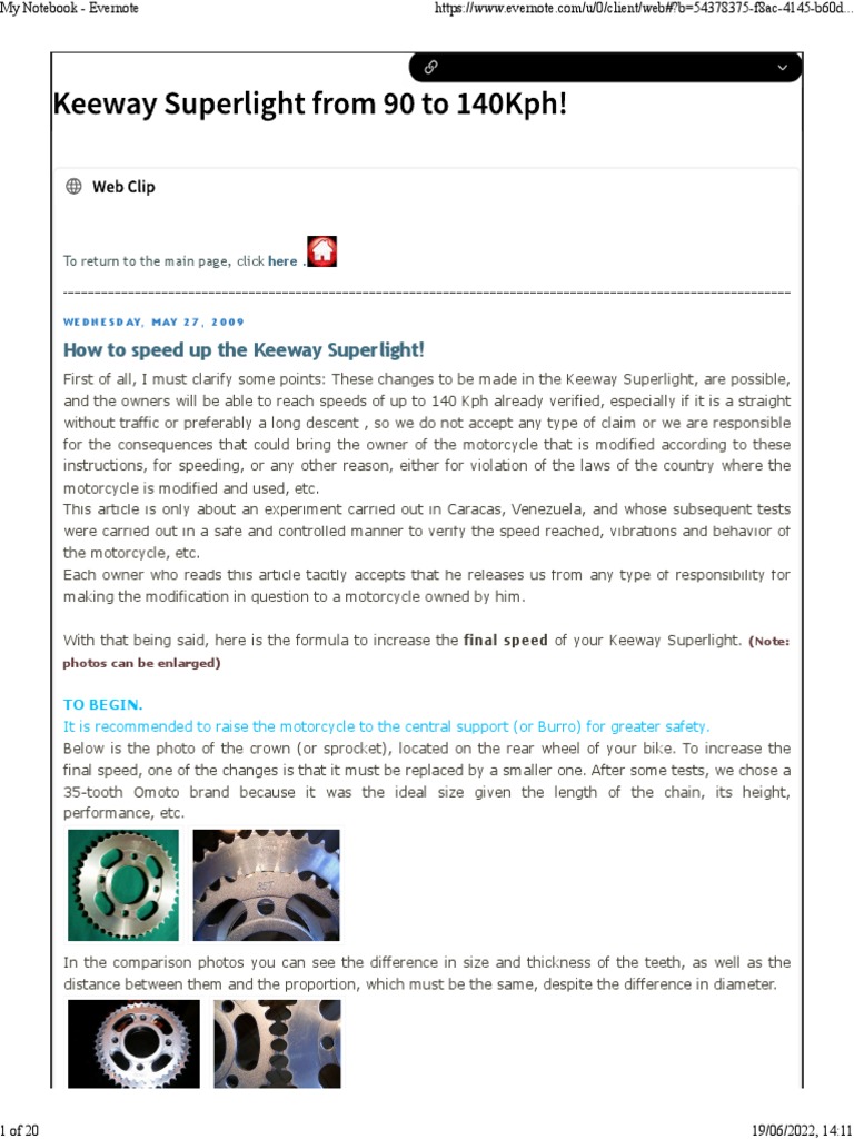 Keeway Superlight Tuning | PDF | Manufactured Goods | Mechanical ...