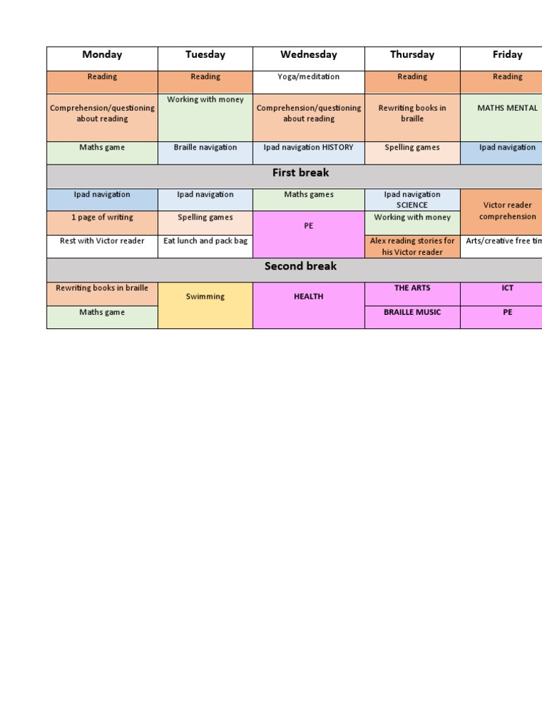 Alex Timetable t2 | PDF