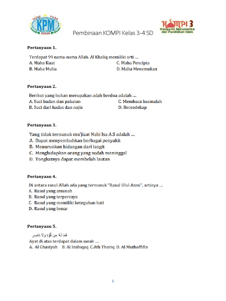 Soal KOMPI 4 Tahun 2021 | PDF