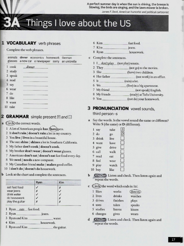 American English File 1 Unit 3 | PDF