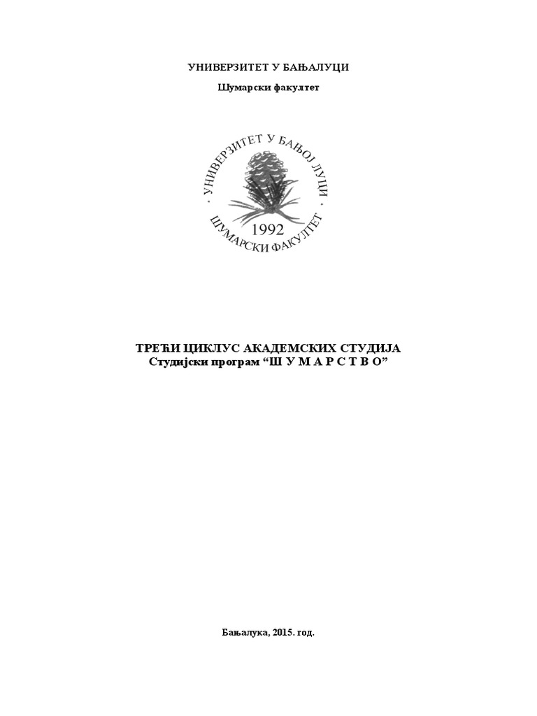 Elaborat III Ciklus - Sumarstvo | PDF