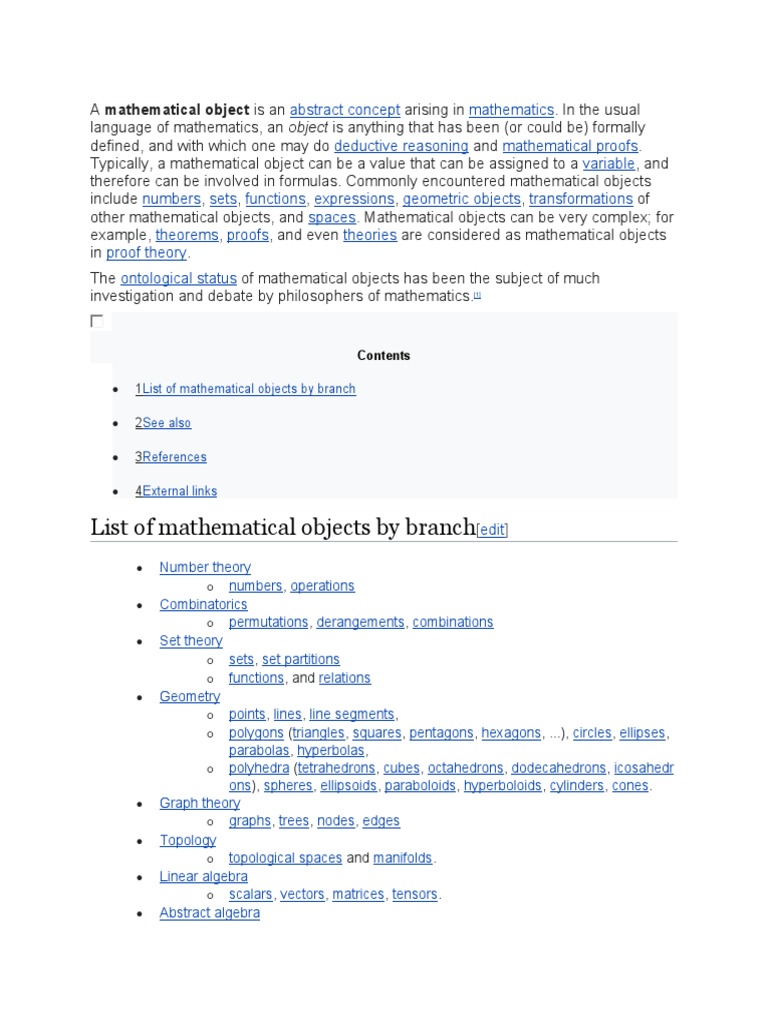 Mathematical Object | PDF | Mathematics | Geometry