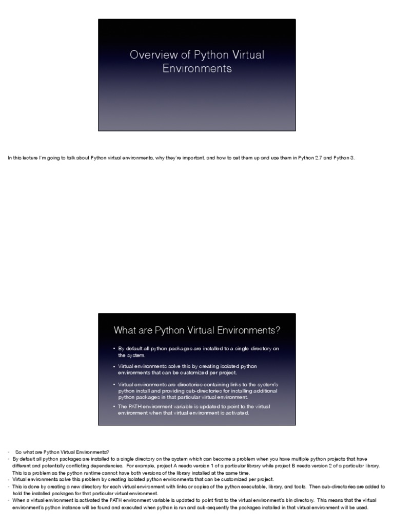 Python Virtual Environments Overview | PDF | Library (Computing) | Python (Programming Language)