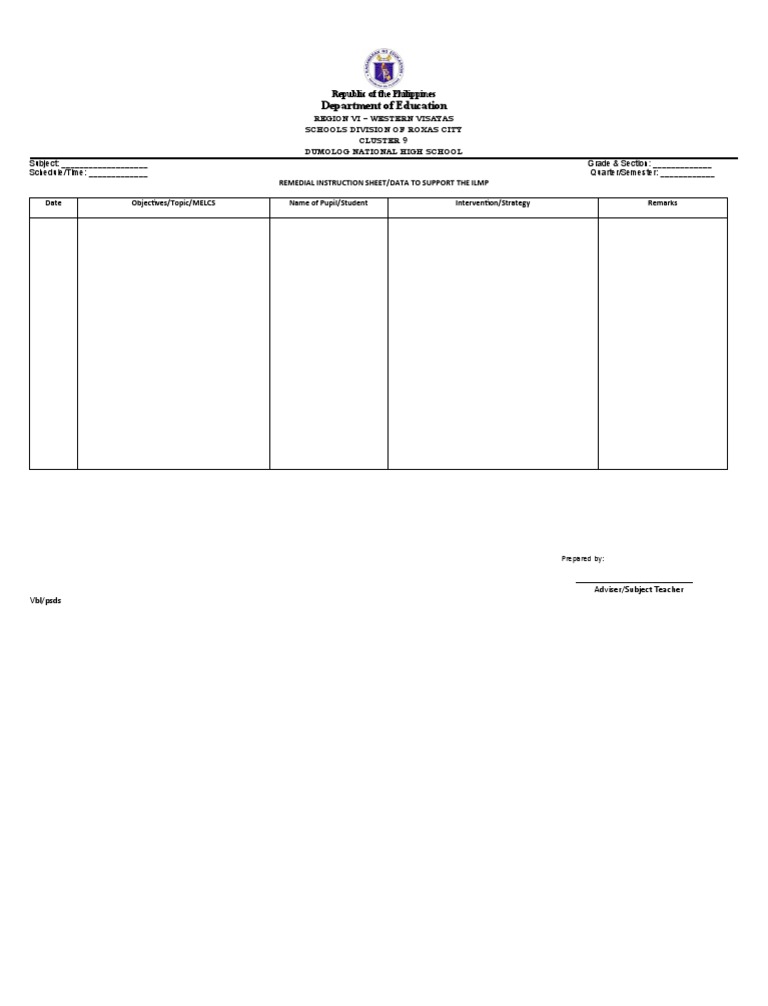 Remedial Form 2020 1 | PDF