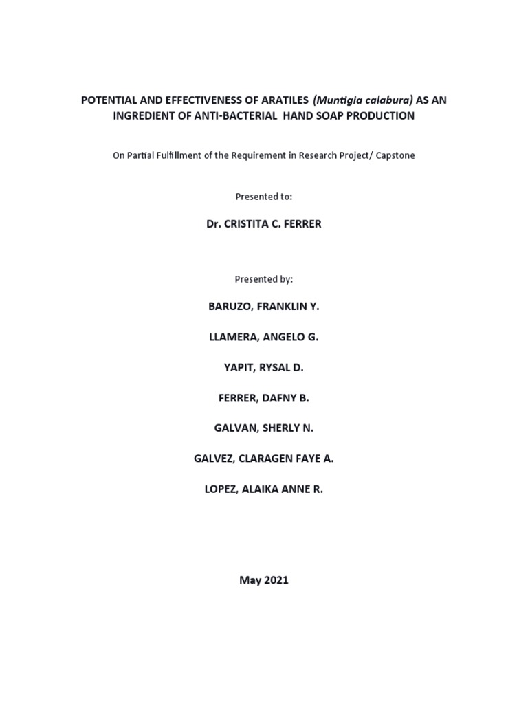 Chapter 1 and 2 Group 2 Final Output | PDF | Soap | Trees