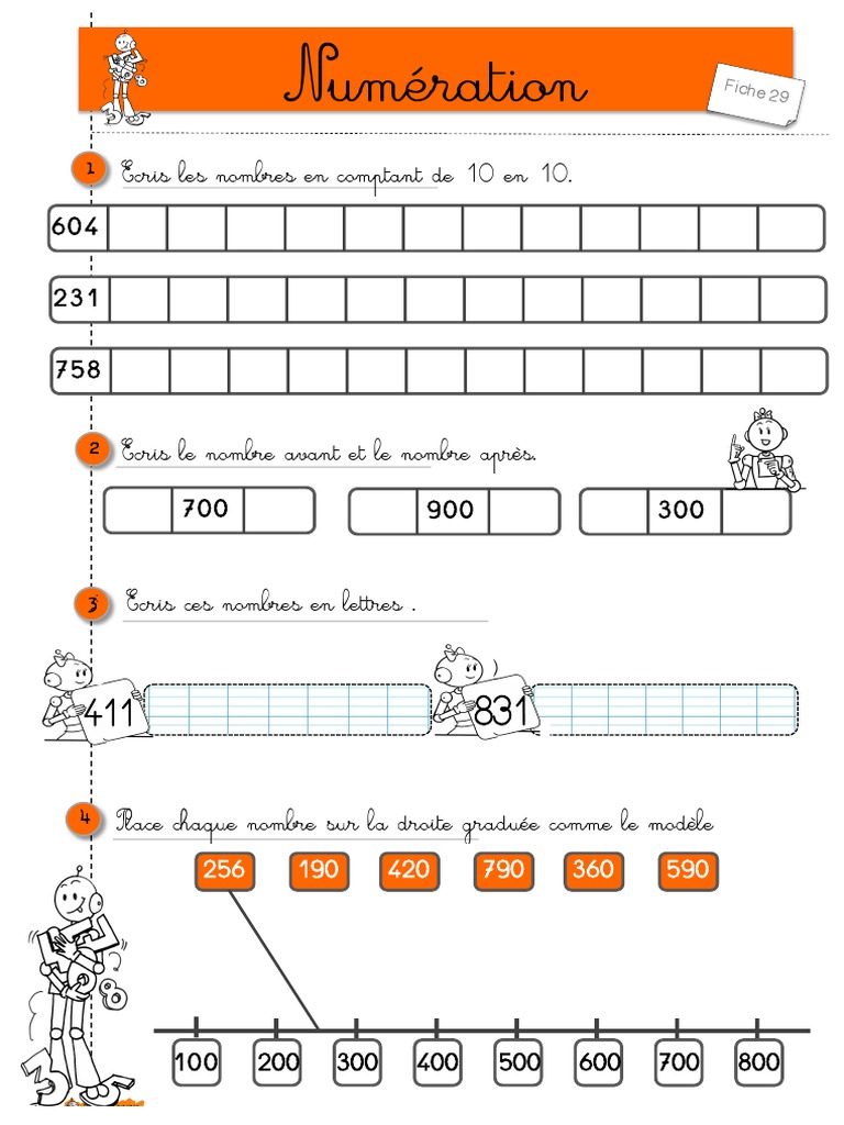 Exercices de numération pour CE1-CE2 | PDF