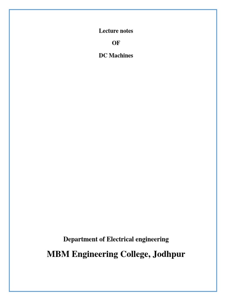 DC Machine L05 | PDF | Electric Motor | Electric Generator