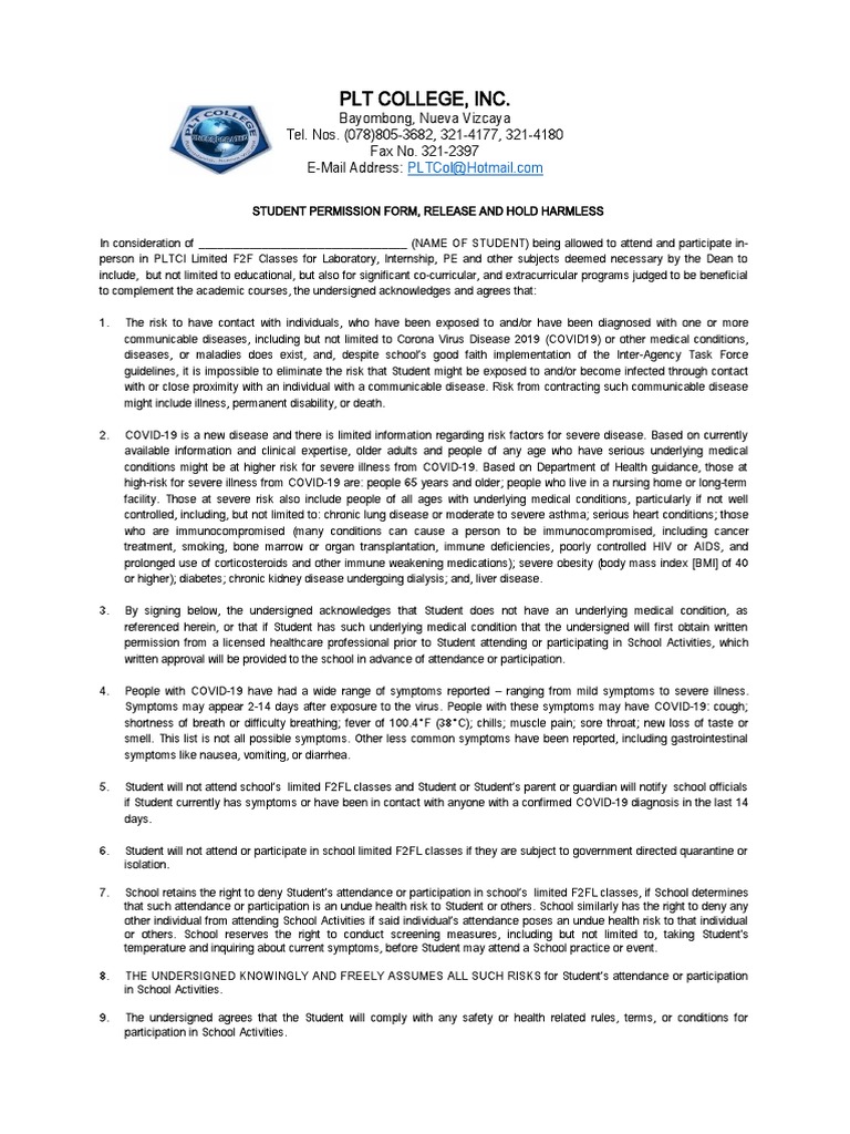 ANNEX E CONSENT FORM Edited 082922 | PDF | Chronic Condition ...