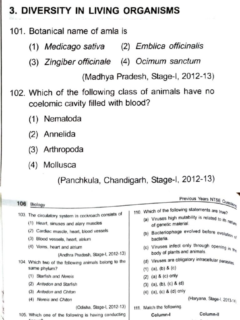Diversity of Living Organisms Quiz | PDF | Flowers | Heart