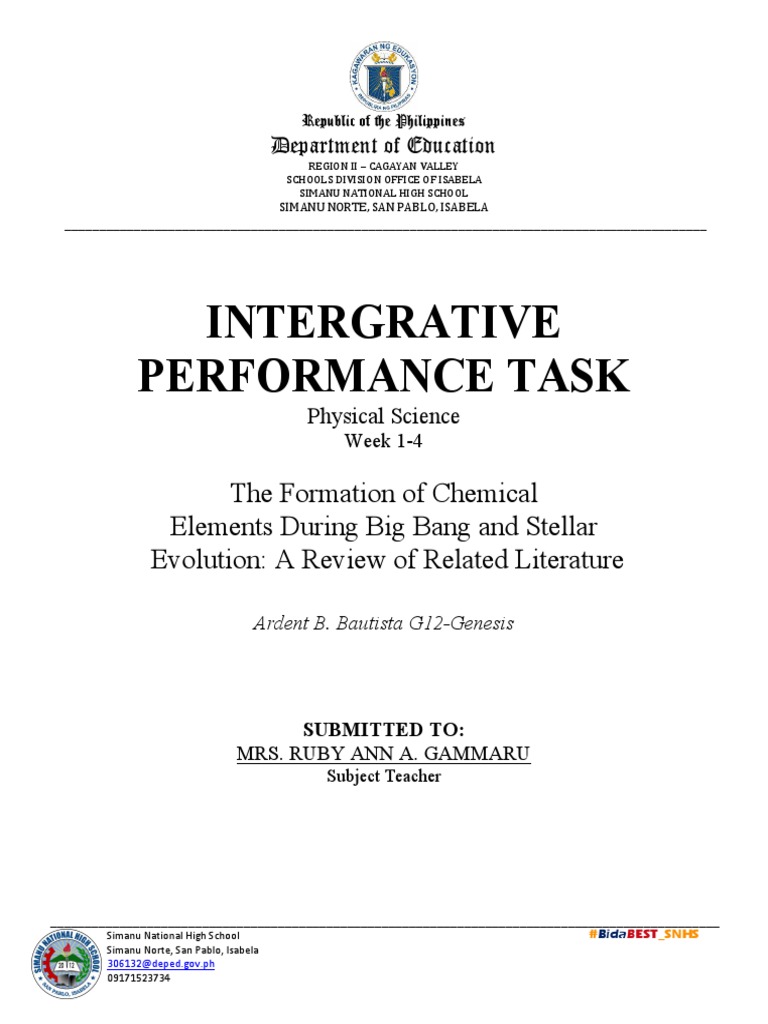 Physical Science RRL | PDF | Universe | Chemical Elements Physical Science RRL | PDF | Universe | Chemical Elements