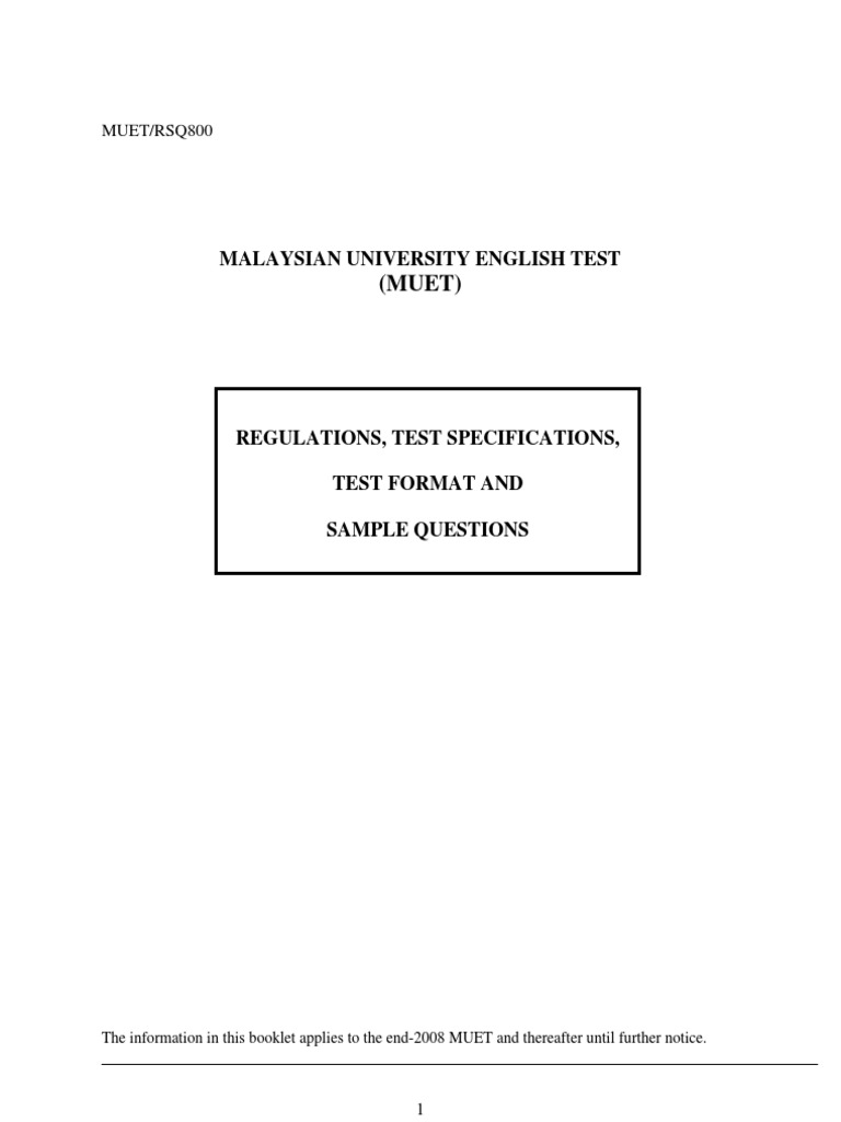 STPM MUET Syllabus | PDF