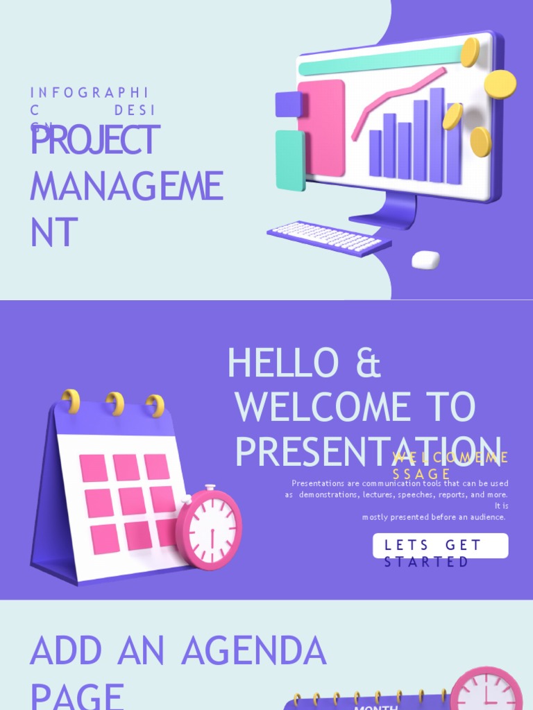 Purple and Blue Illustrated Project Management Infographic | PDF ...
