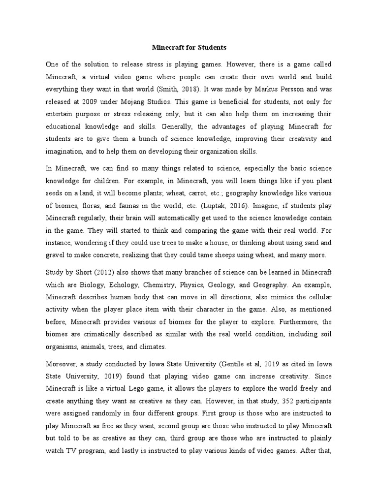How Playing Minecraft Benefits Students: Enhancing Science Knowledge ...