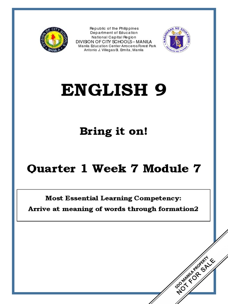 ENGLISH 9_Q1_W7_Mod7_Word Formation | PDF | English Language | Ketchup