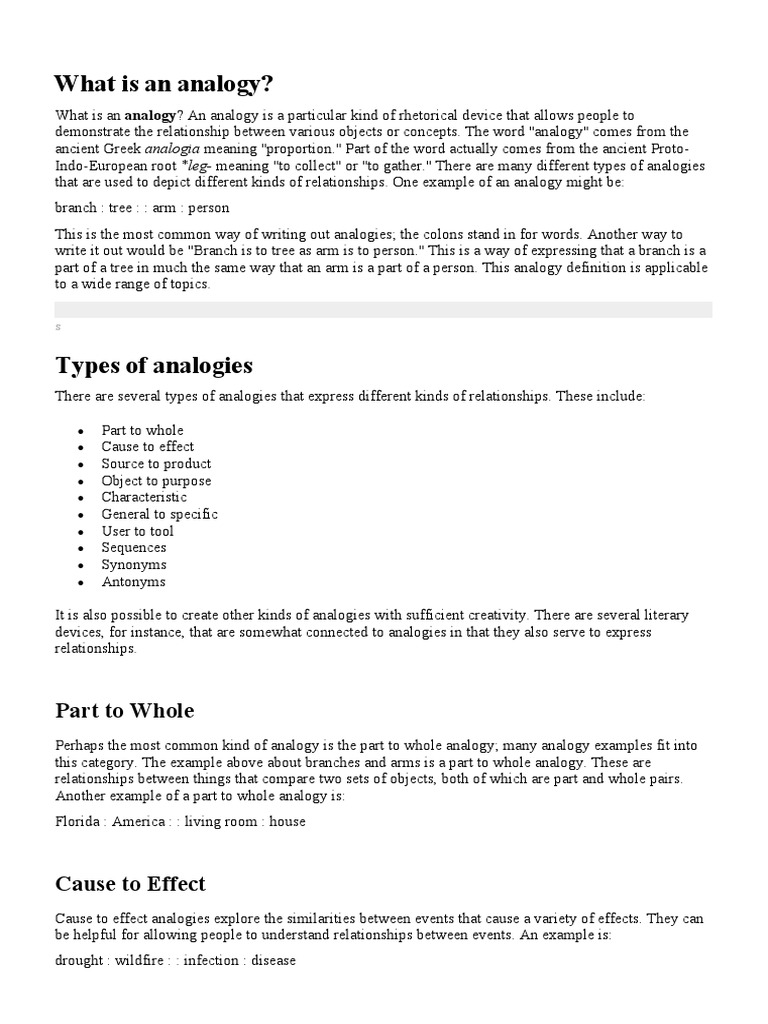 What Is An Analogy | PDF | Analogy | Cognition