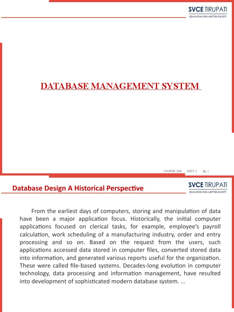Historical Perspective Of Dbms Pdf Databases Relational Database