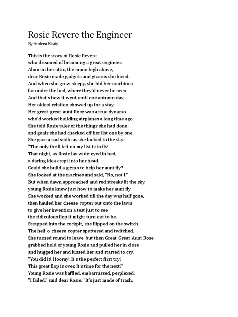 Rosie Revere The Engineer | PDF