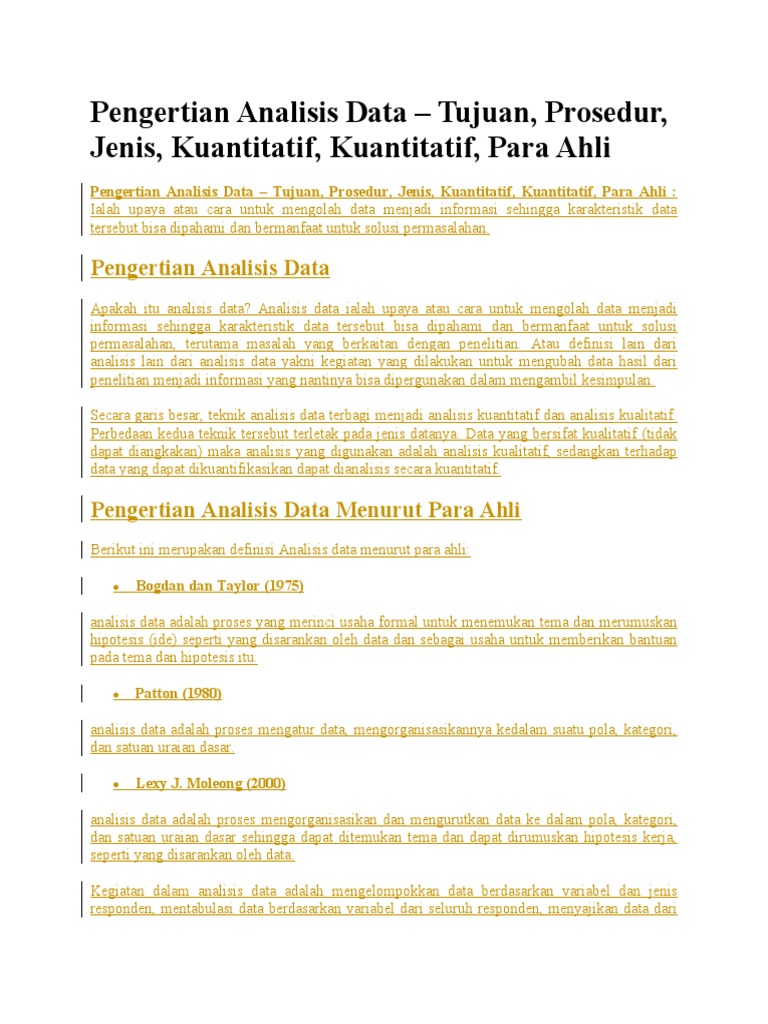 Materi Analisis Data | PDF