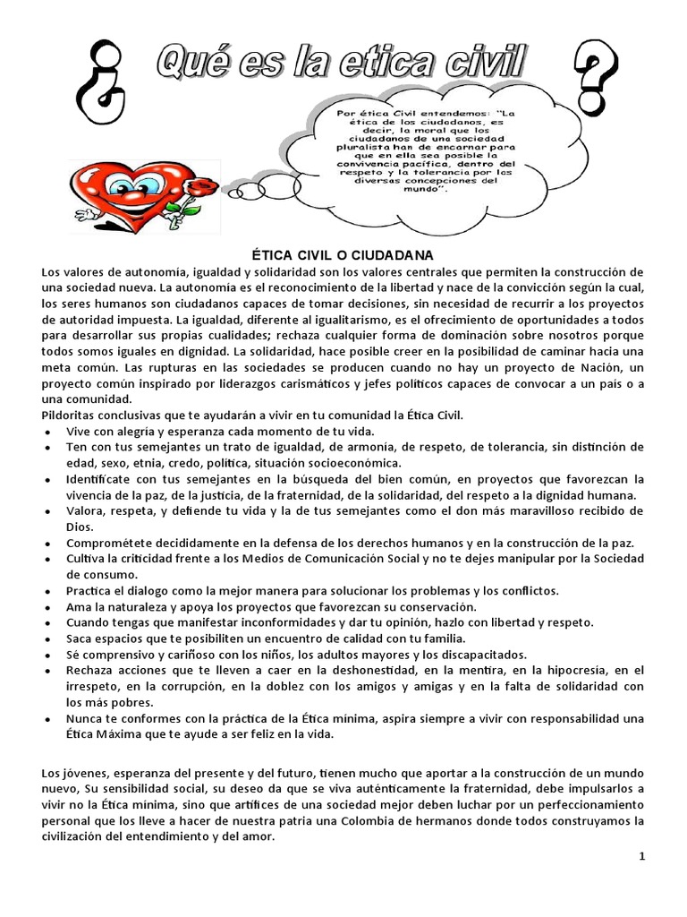 Ética Civil o Ciudadana | PDF | Igualitarismo | Instituciones sociales