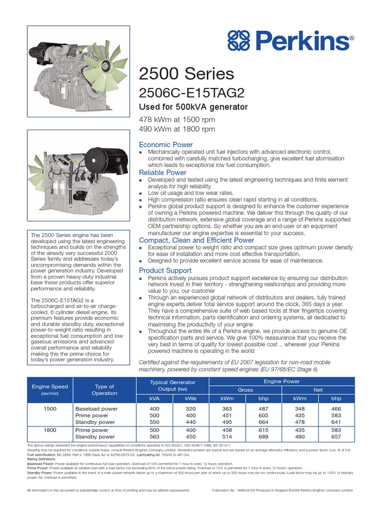 Catalogue Perkins 2506C E15TAG2 | PDF | Internal Combustion Engine ...