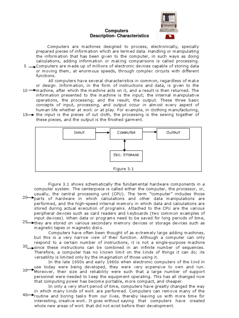 Computers Main Idea | PDF | Computer Data Storage | Input/Output