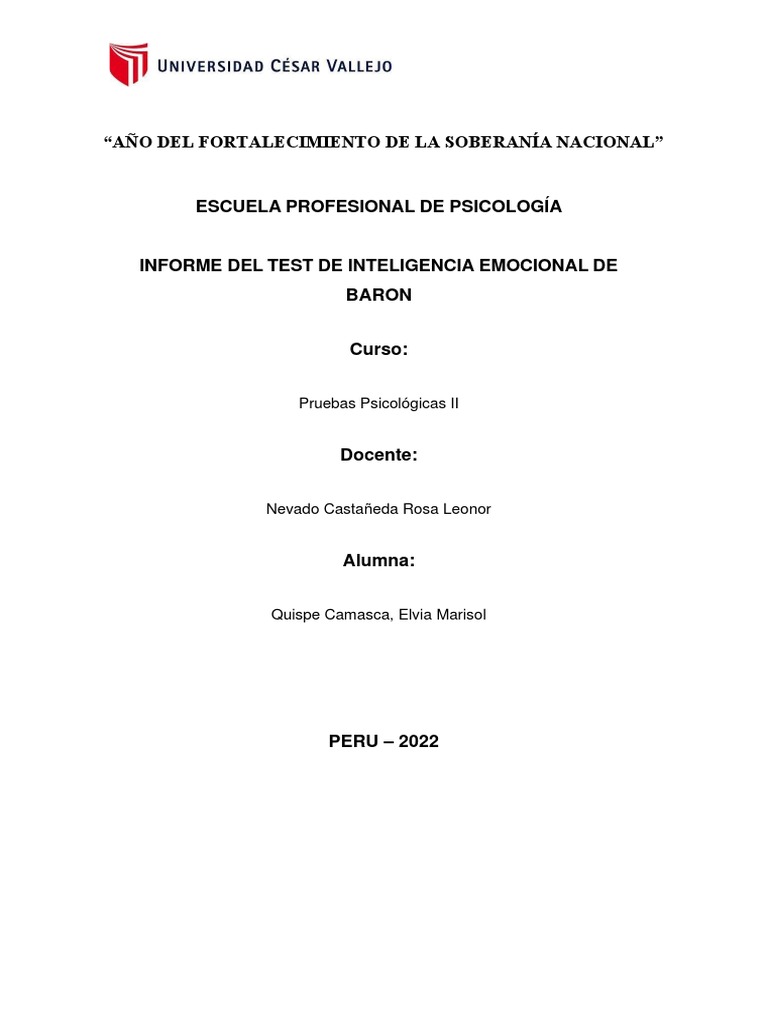 Test de Baron 1 | PDF | Las emociones | Inteligencia