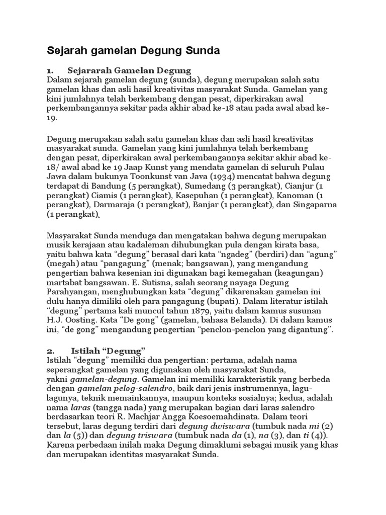 Sejarah Gamelan Degung | PDF