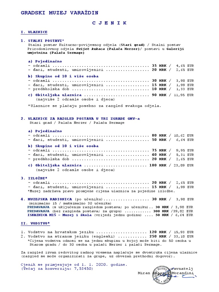 Cjenik U Eurima | PDF